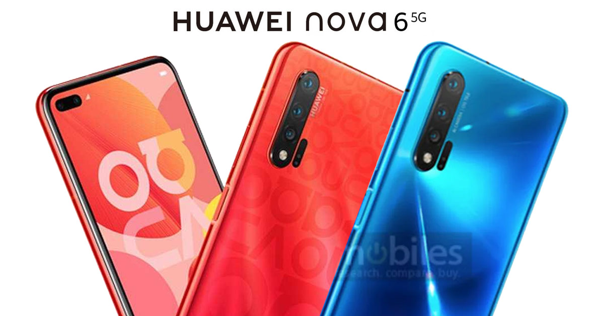 Huawei nova 6 5G เผยสเปกมาพร้อมชิปตัวท็อป 990 5G จับคู่ RAM 12GB กล้องหลัง 4 ตัว 60MP และชาร์จไว ...