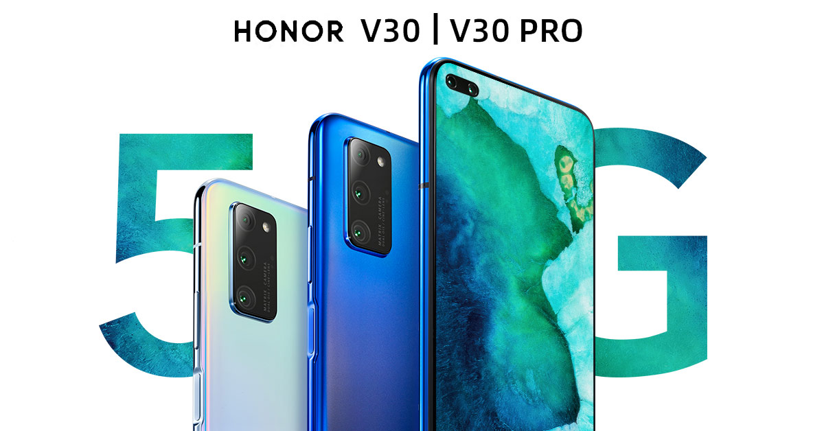 เปิดตัว Honor V30 และ V30 Pro สองเรือธง 5G ดีไซน์จอเจาะรูกล้องหน้าคู่ พร้อมกล้องหลัง 3 ตัว 40MP ...