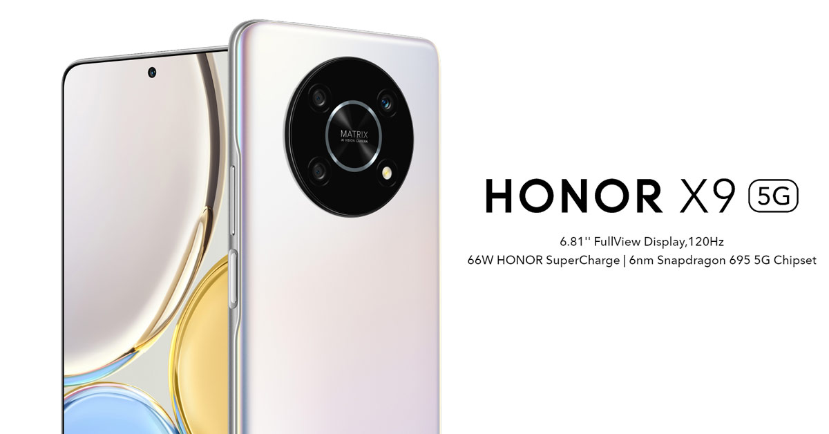 เปิดตัว Honor X9 5G ครบด้วยชิป Snapdragon 695 5G รุ่นใหม่ พร้อมจอลื่น 120Hz 6.81 นิ้ว และชาร์จไว ...